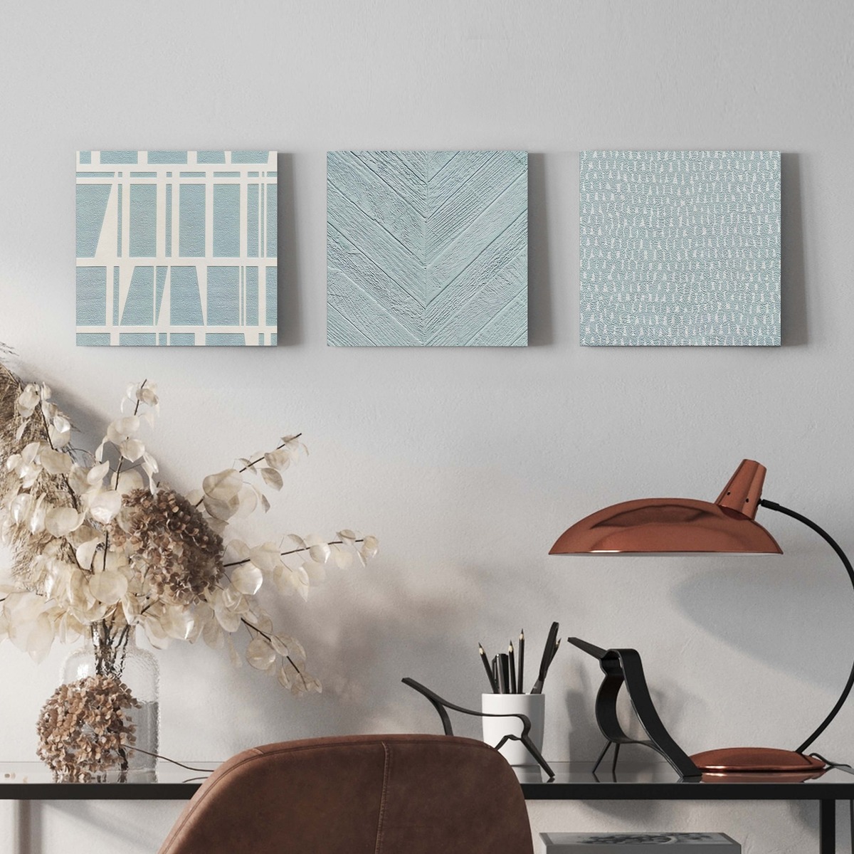 アートパネル 北欧らしい幾何学模様とパステルカラー Coronna light blue | ten-blank design