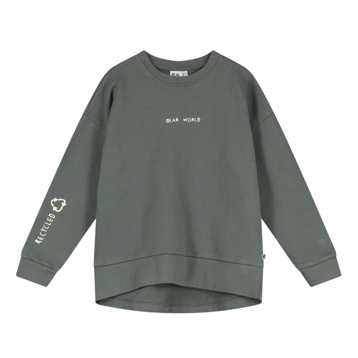 【BEAU LOVES】DARK GULL GREY DEAR WORLD RELAXED FIT SWEATER | Littowa