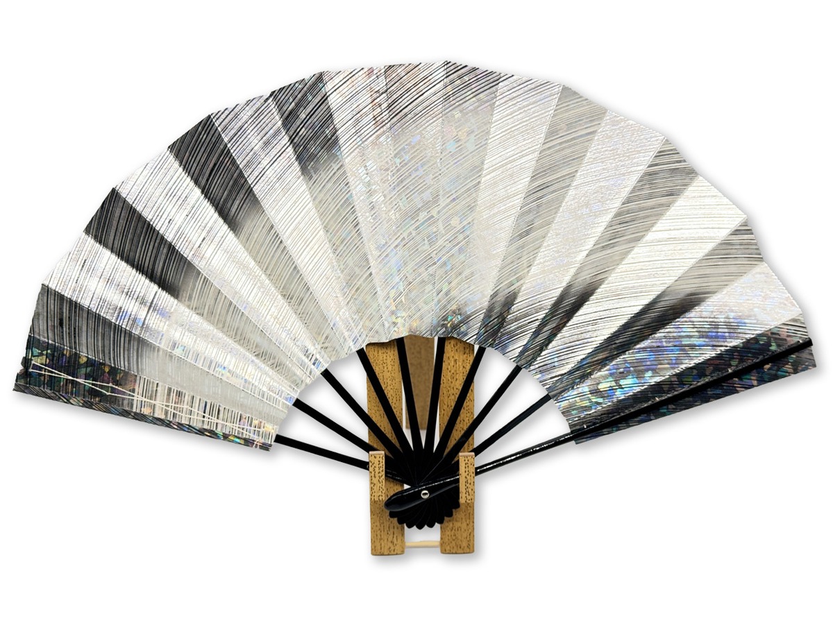 4061 黒塗 ホログラム 舞扇子 | 株式会社 福原
