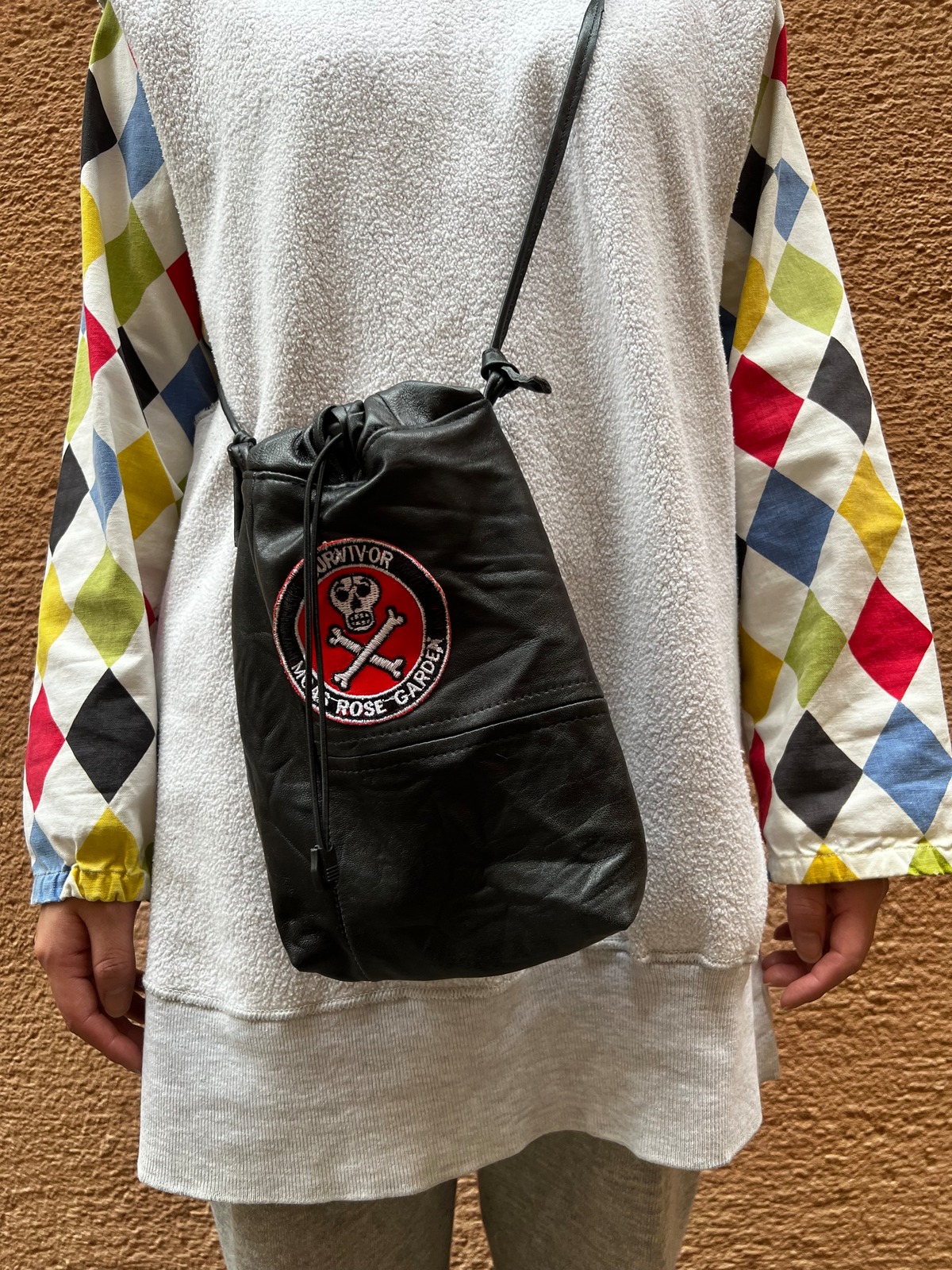 REWORK Real Leather Pouch〝赤黒ドクロワッペン〟【A0038下】 | 【公式】Thrift Tokyo ...