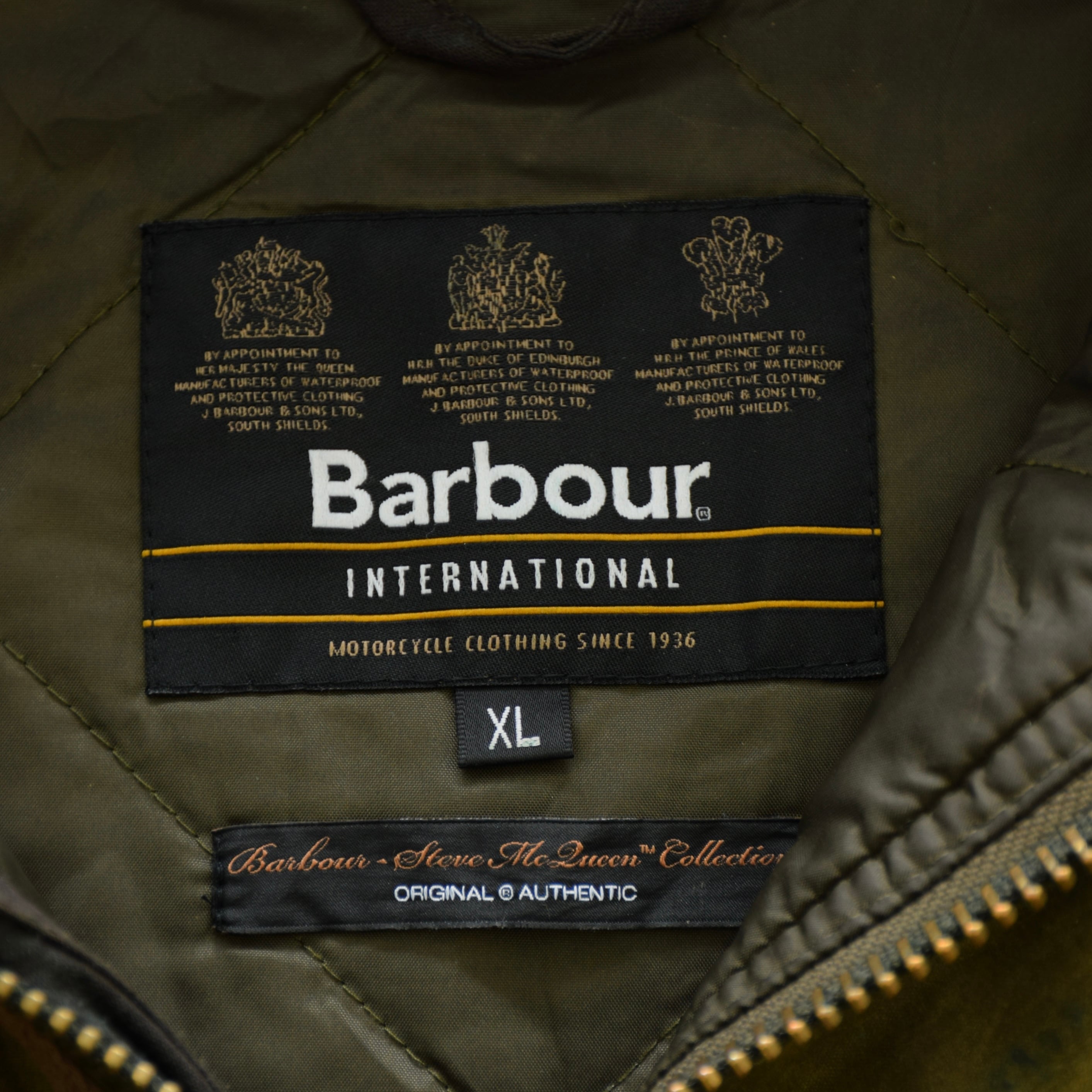 Barbour INTERNATIONAL Steve McQueen オイルドジャケット メンズ XL オリーブ バブアー 古着 ...