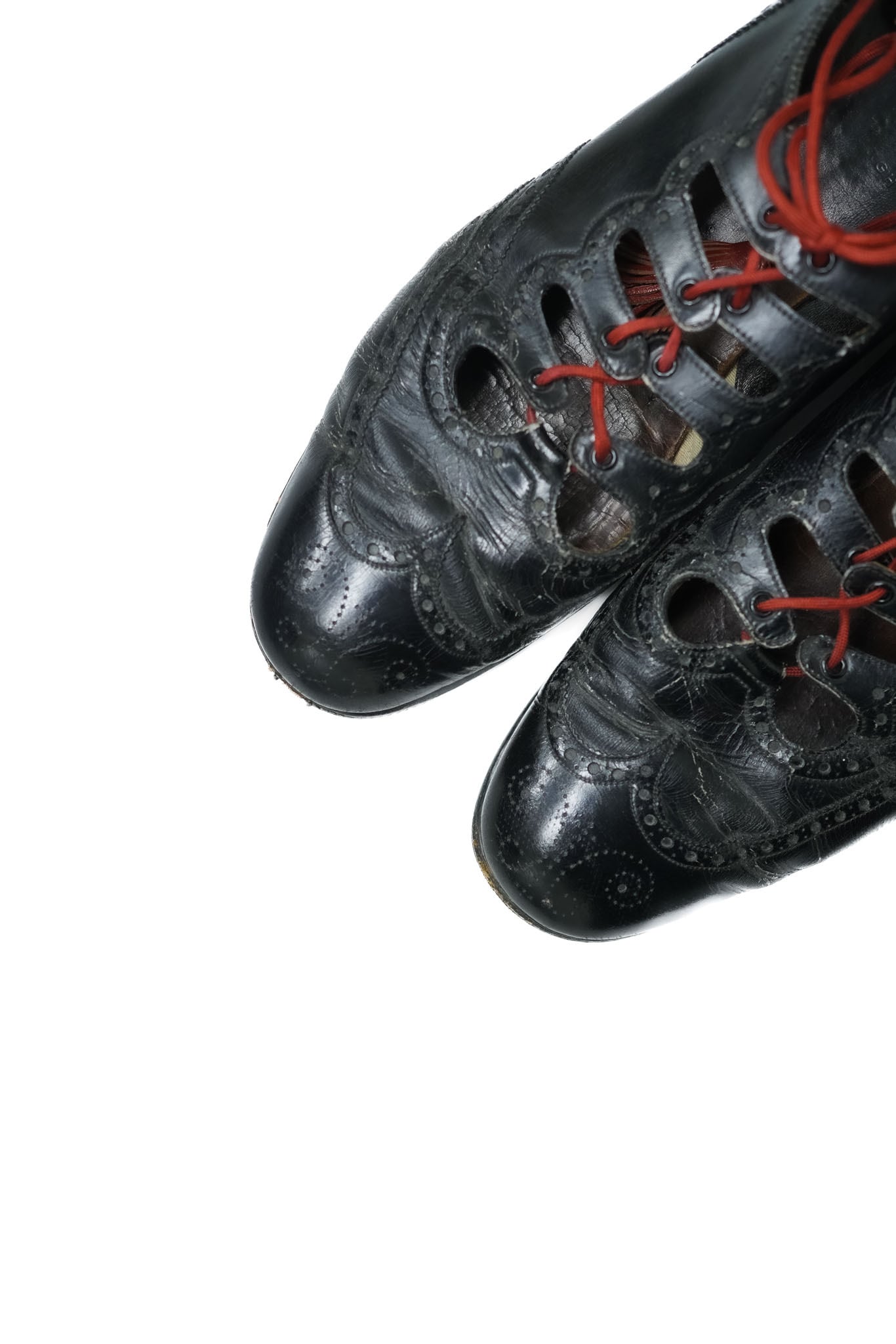 60's "Church's" Black Leather Ghillie Shoes | ESSENCE