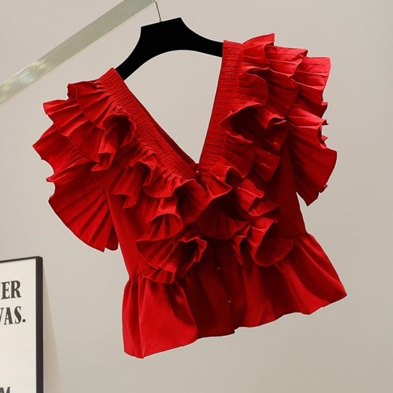 Volume frill design blouse/RD M2396 | Mbeaute