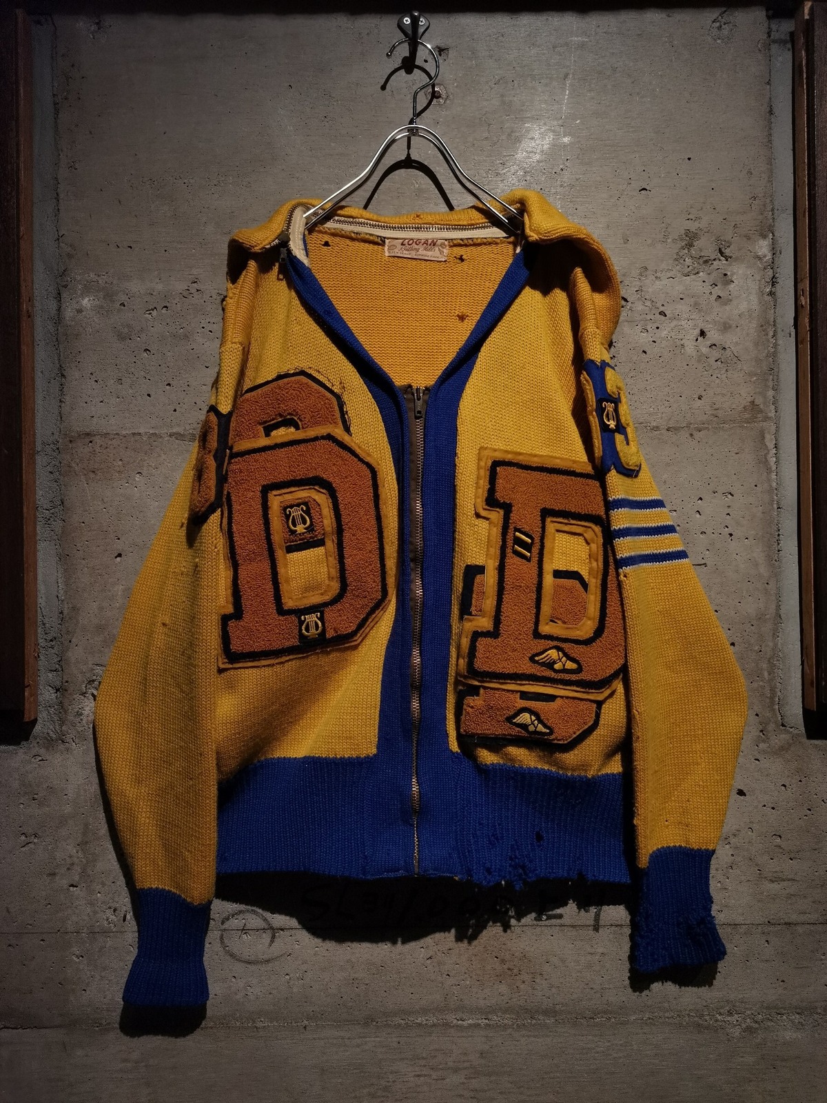 【Caka】50's Special Patch Design Vintage Zip up Lettered Knit | Caka(カカ ...