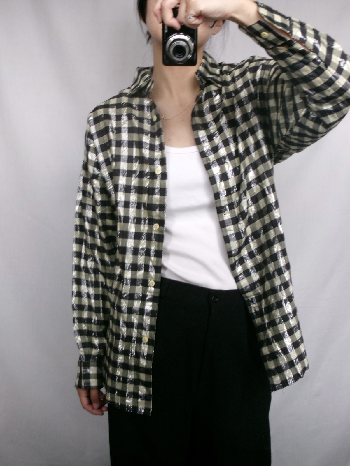 checkered pattern shirt | mem vintage