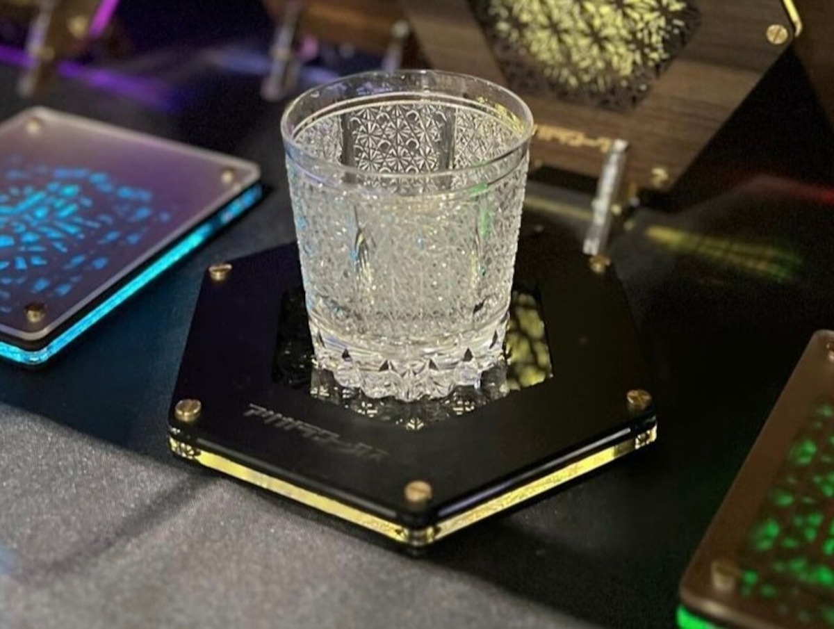 アサガラワークス ALBM :1.5 LEDコースター 麻柄 マットブラック | SHAREFIELD～憩いのガレージ～