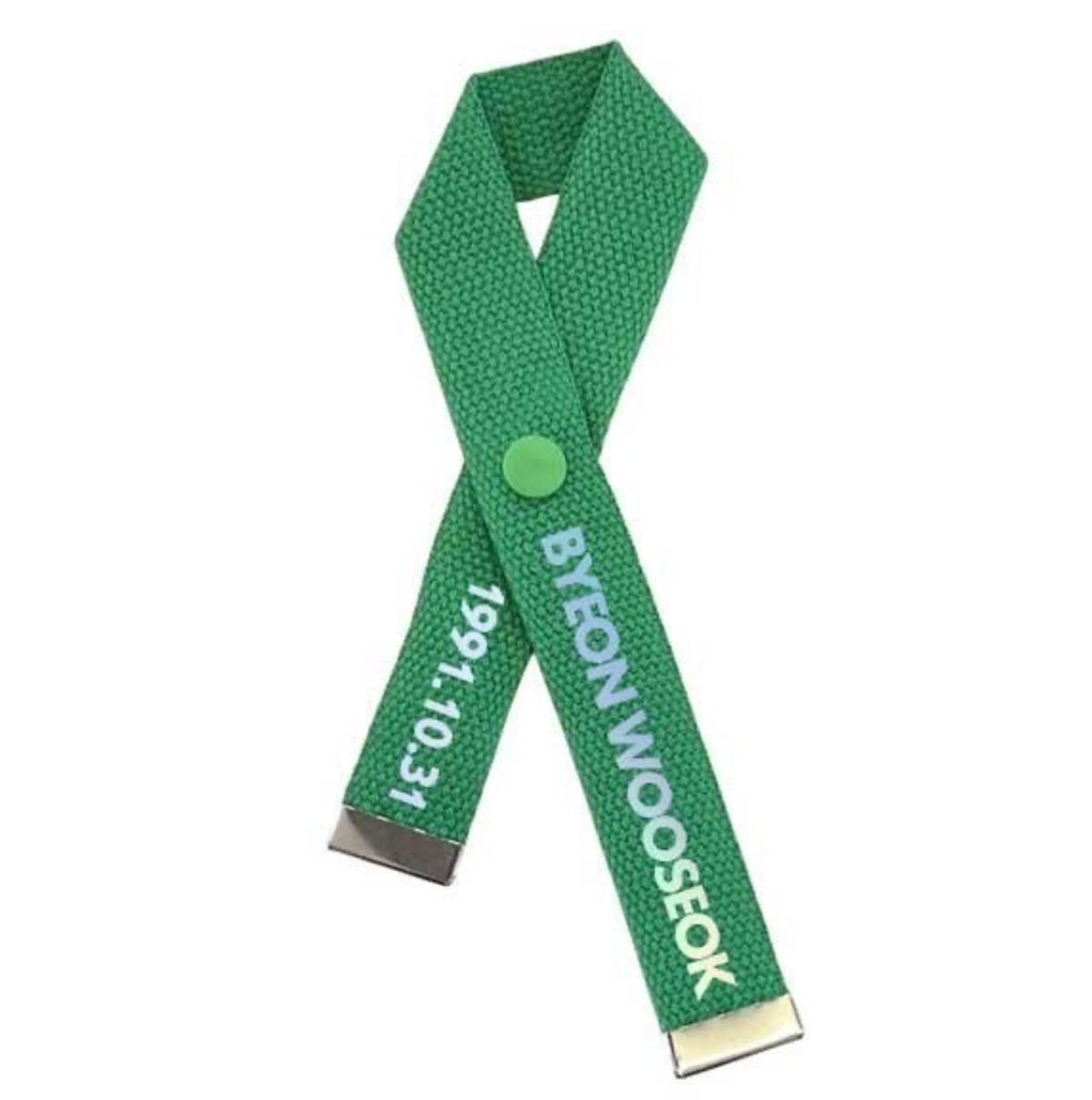ビョンウソク 布製 ホログラム リボンタグ ネームタグ ラゲッジタグ グリーン バッグチャーム 韓流 グッズ dm004-9 | angieseoul