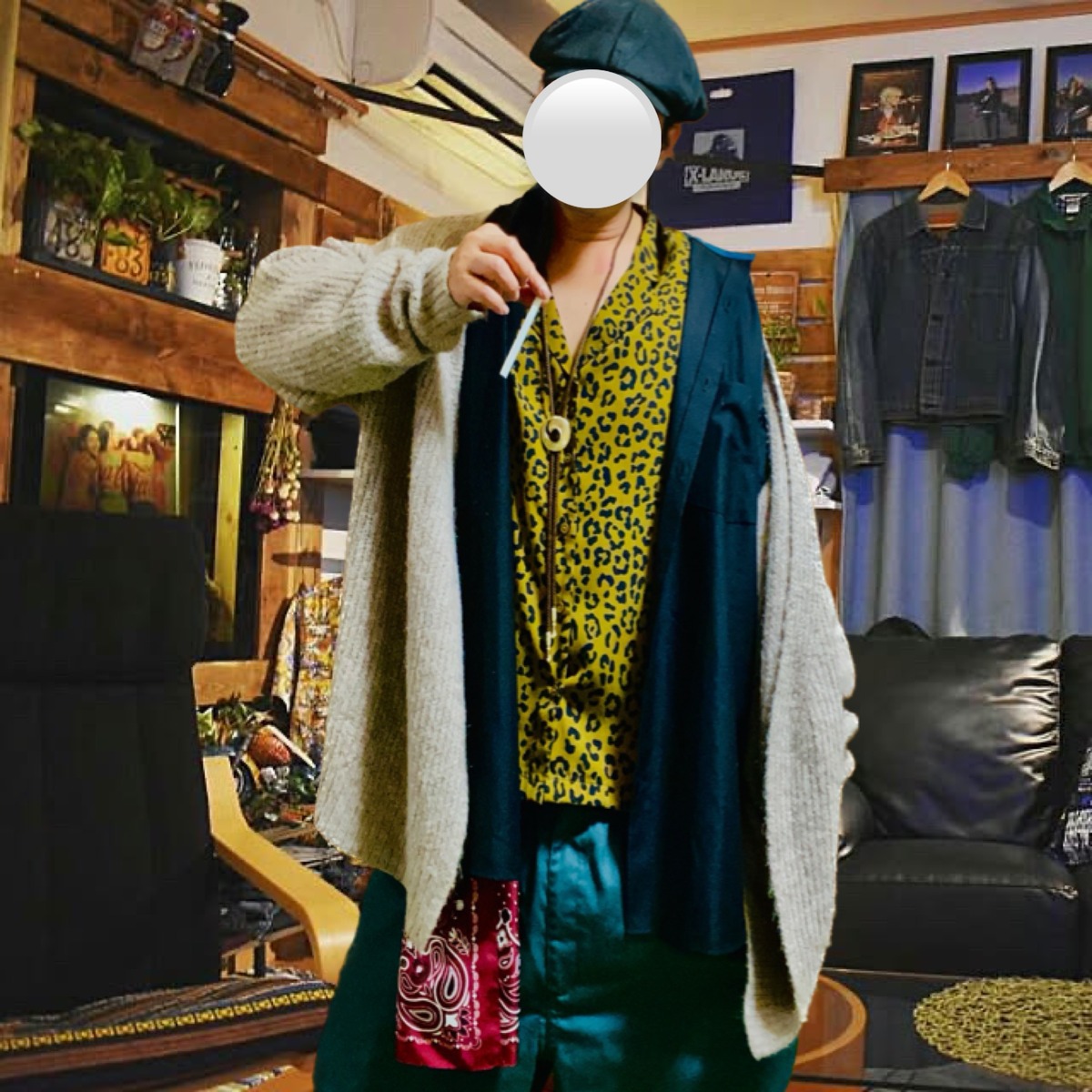 80s vintage oneoff 高級ウール 羊毛 ビックサイズ羽織カーディガン | ROMP vintage used shop