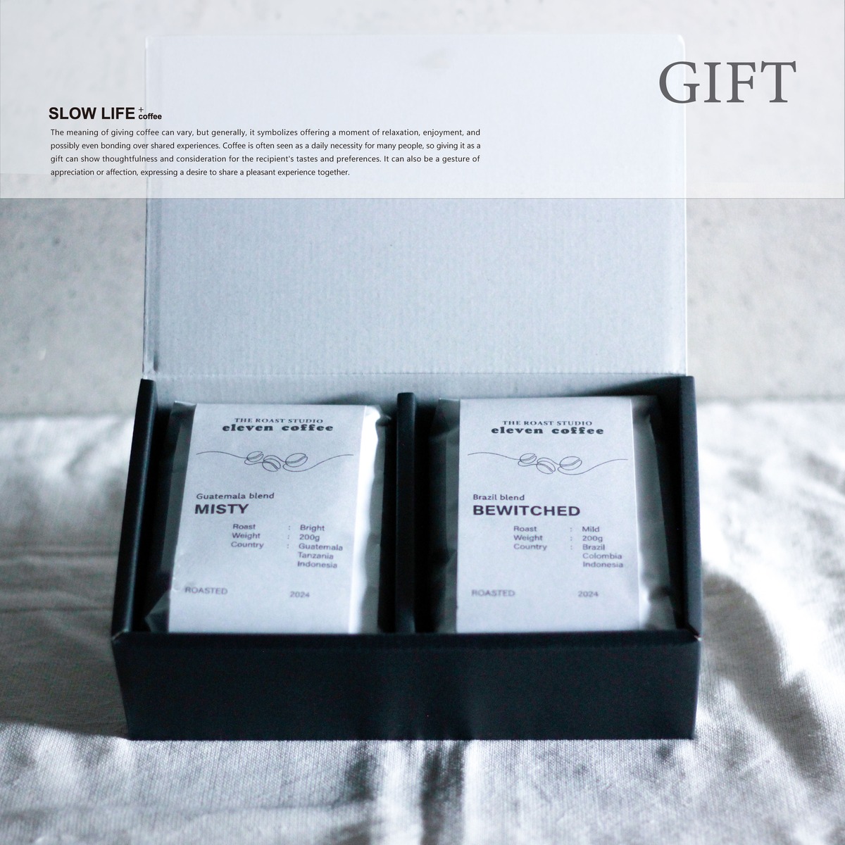 【ギフト】SLOW LIFE＋COFFEE～珈琲豆200g×2個 | eleven coffee-イレブンコーヒー
