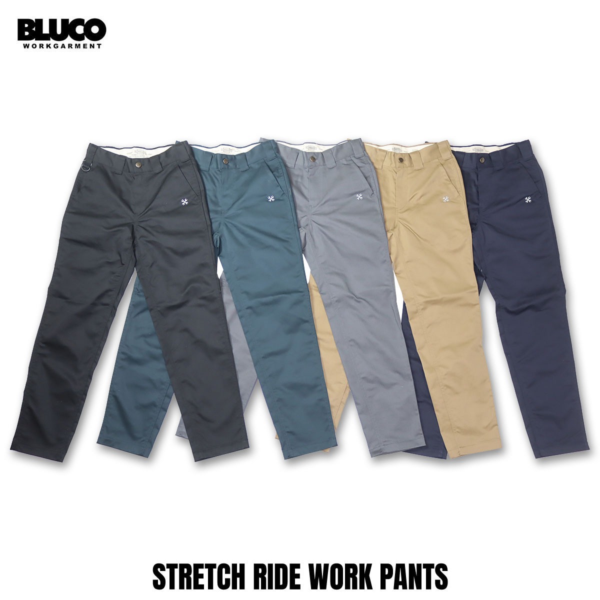 BLUCO(ブルコ) OL-41-001 STRETCH RIDE WORK PANTS 5色(BLACK/BLUCO BLUE/GRAY ...