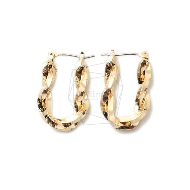 ERG-1383-G【2個入り】ツイストUシェイプピアス,Twisted U Shape Post Earrings | Pay ID