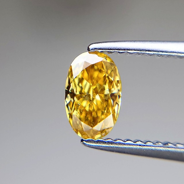 Fancy Vivid Orangy Yellow 0.191ct SI-2 天然イエローダイヤモンド ルース☆ | wisteria777