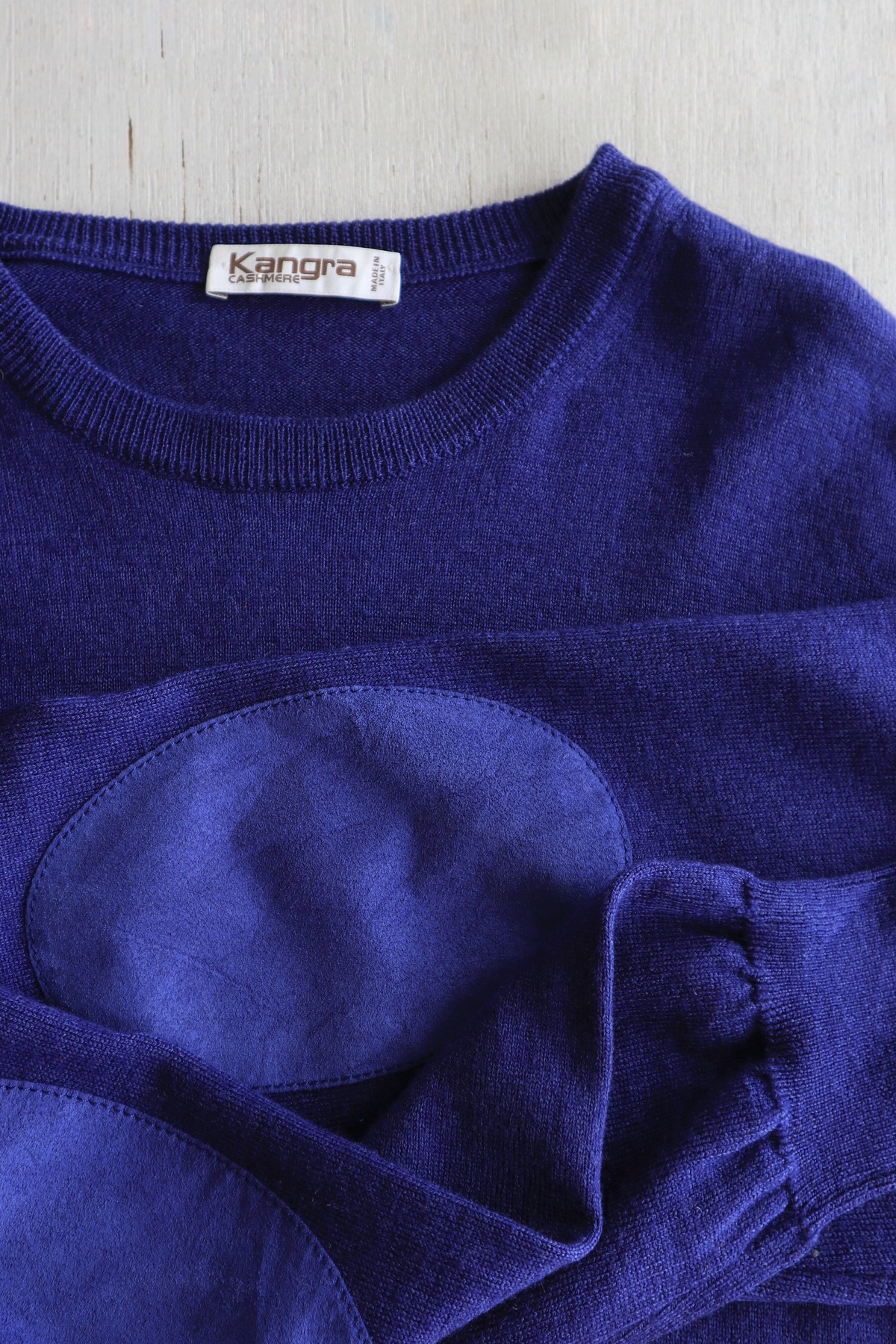 wool silk cashmere elbow patch knit sweater - made in Italy | naname