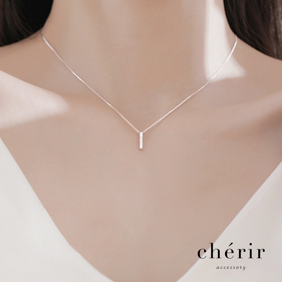 ピンクゴールドIラインネックレス | cherir.hs