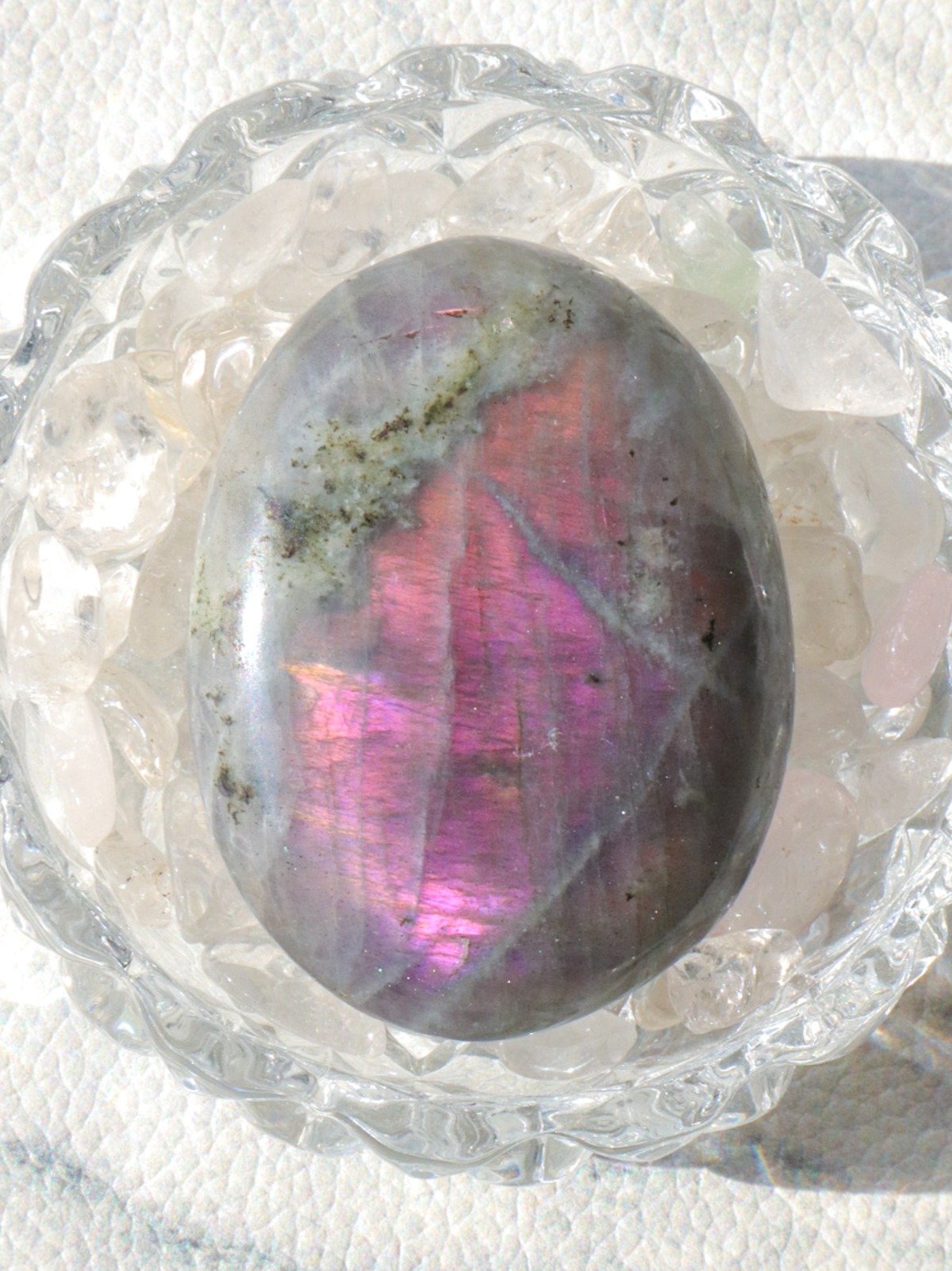 Pink Labradorite☆Palmstone | ☆Rami di Luce☆