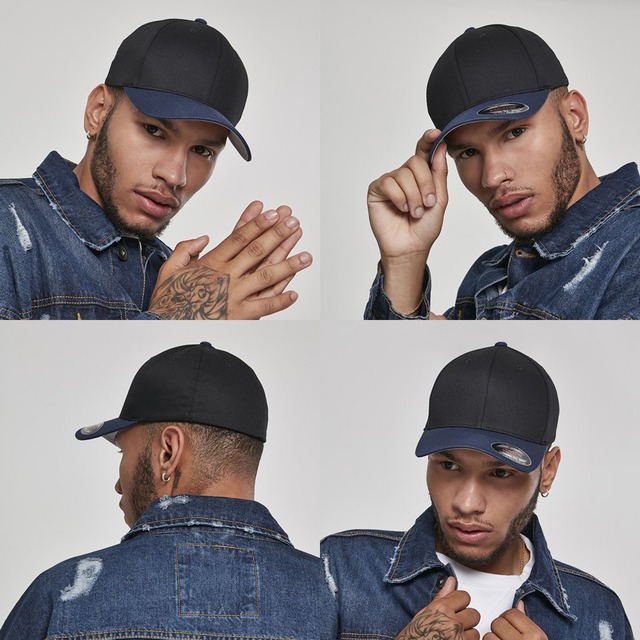 ストレッチキャップ 帽子 メンズ FLEXFIT Cap Wooly Combed 2-tone ネイビー/ブラック L/XL 14355785 フレックスフィット | 輸入キャップ専門店 IHG