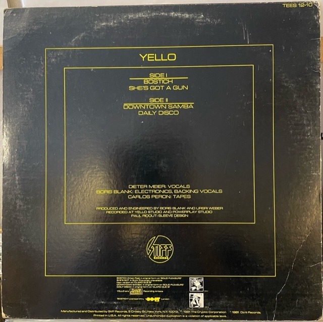YELLO "BOSTICH" 12" | EAD RECORD