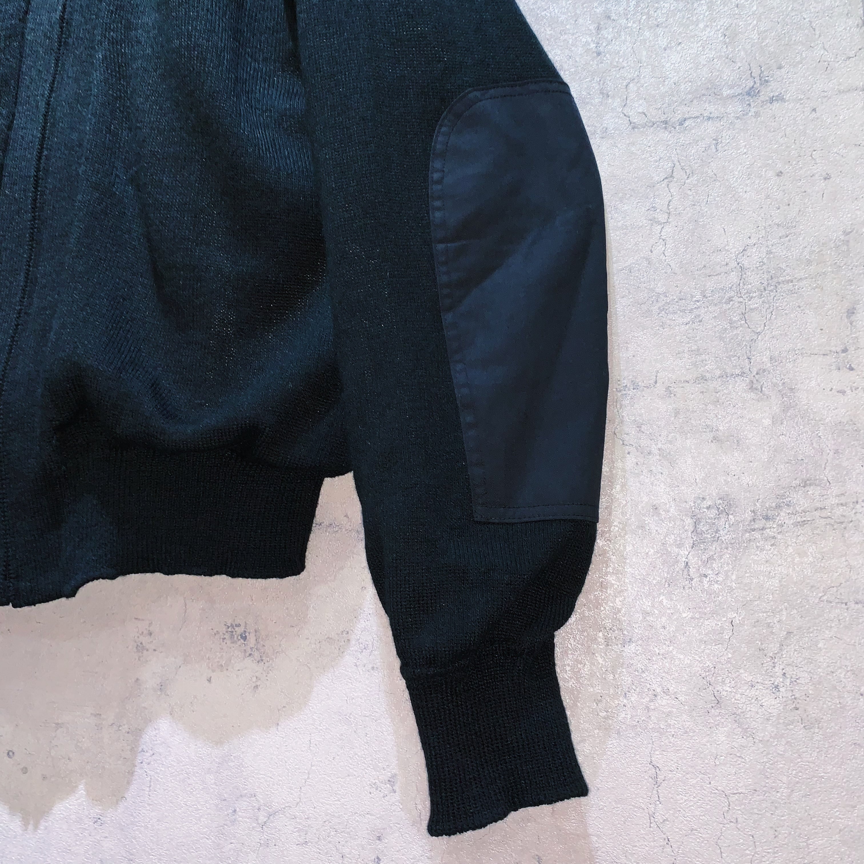 ”Blauer USA”epaulet×elbow patch military zip-up commando sweater | ayne