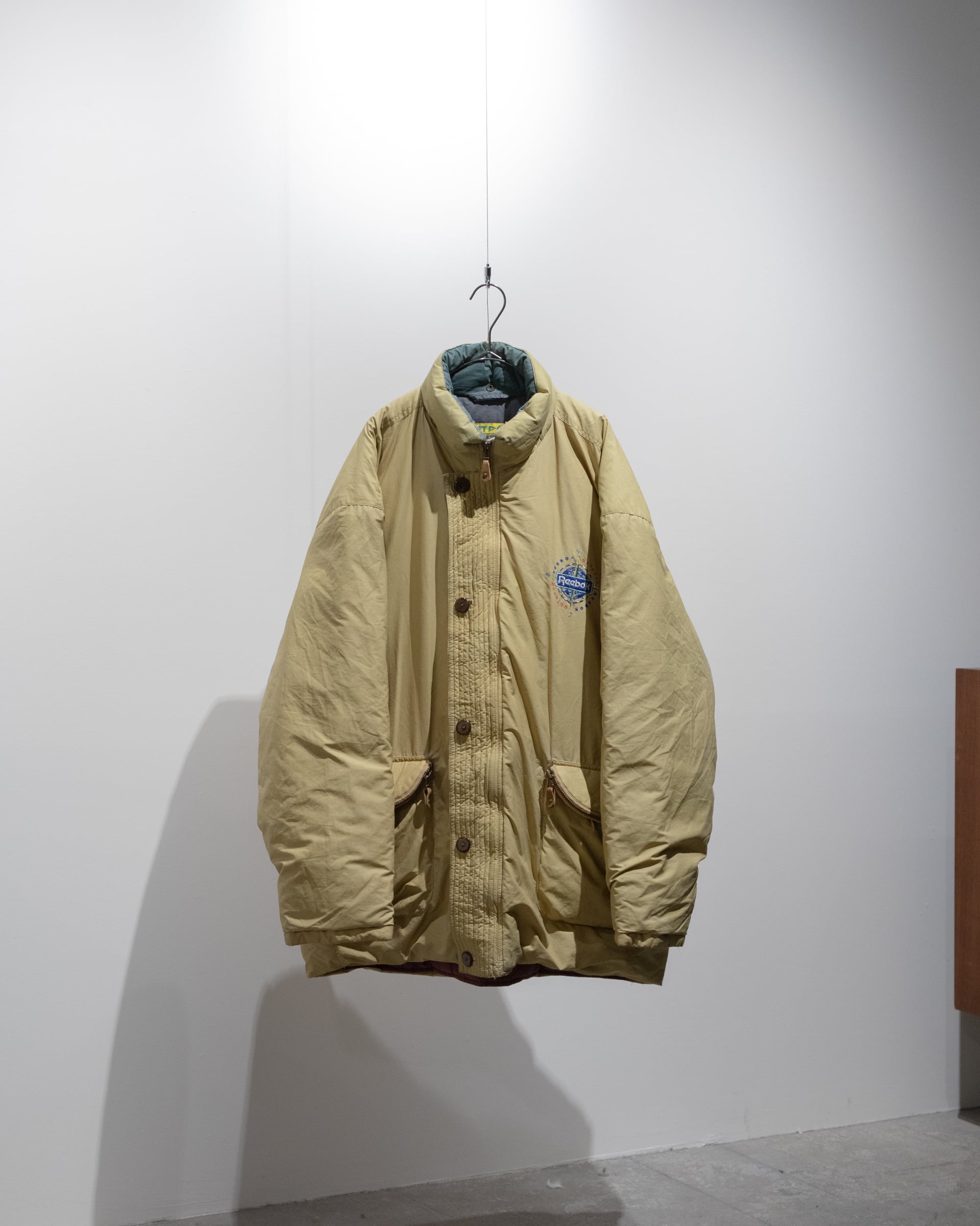 ~80s "Reebok" three dimensional pocket designed wax coated cotton down ...