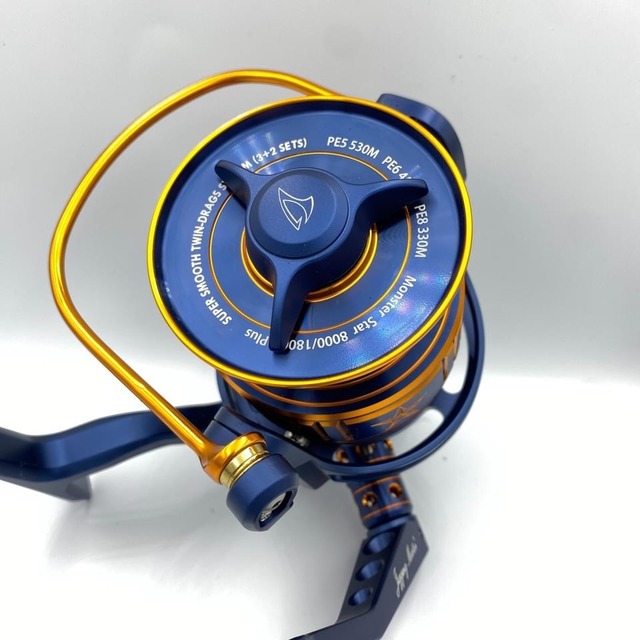 8000X/XH #Dark Blue/Gold JM Master VIP-8000X/XH/ 18000S Spinning Reel ...