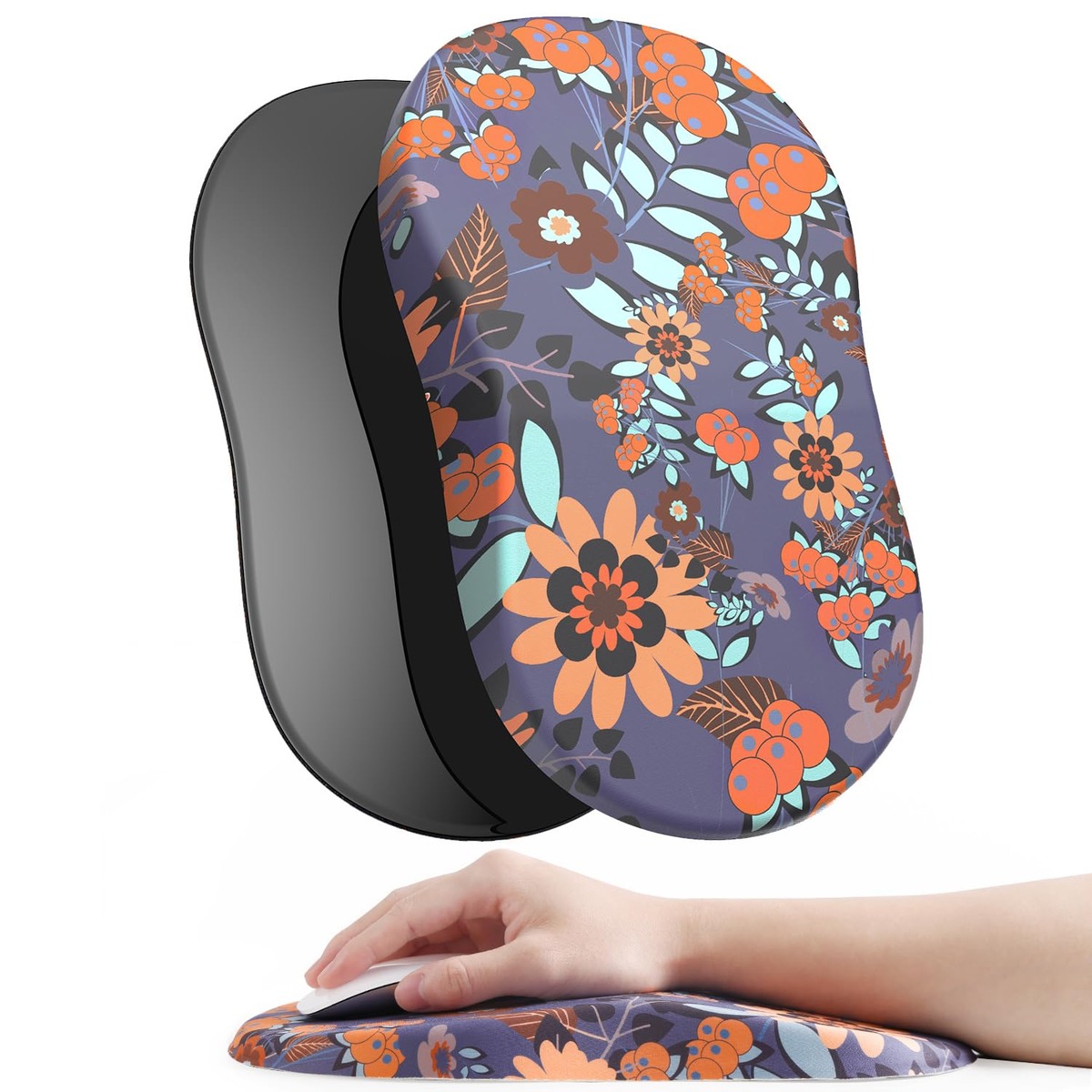 Hueilm Ergonomic Mouse Pad Pad Support、手首休憩付きの痛み緩和マウスパッド、滑り止めPUベースとメモ ...