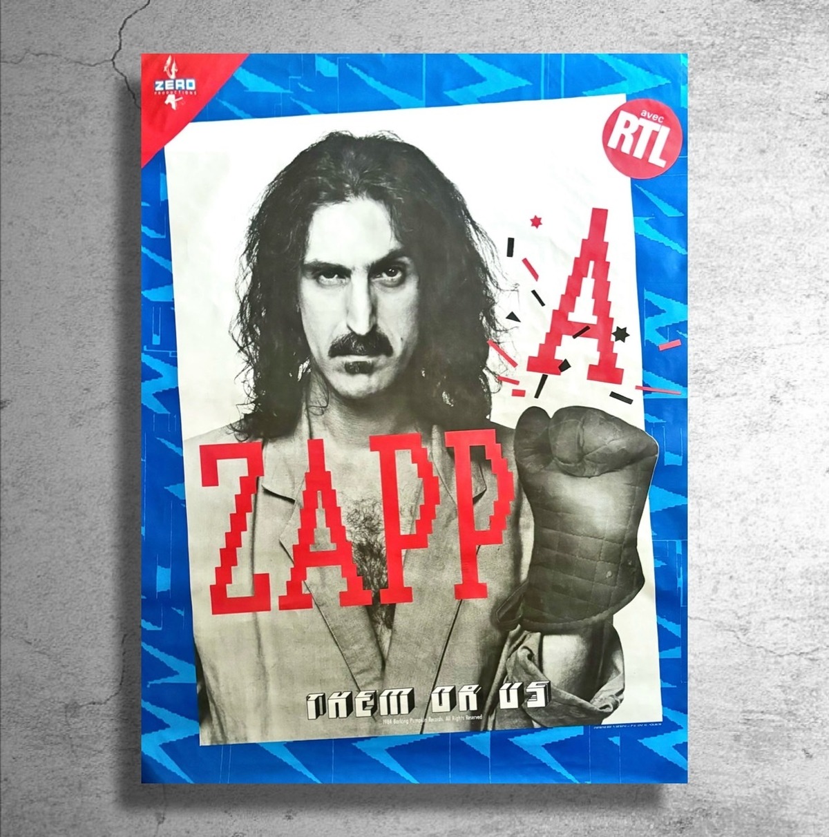 『Frank Zappa フランク・ザッパ』1984年フランスでのライブ告知ポスター | 特殊ポスターショップ SOONER OR LATER