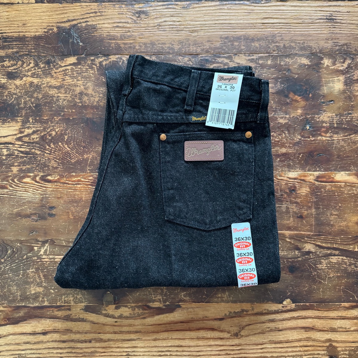 Deadstock "Wrangler 13MWZ PB" Black jeans made in USA/W36 | Rei-mart