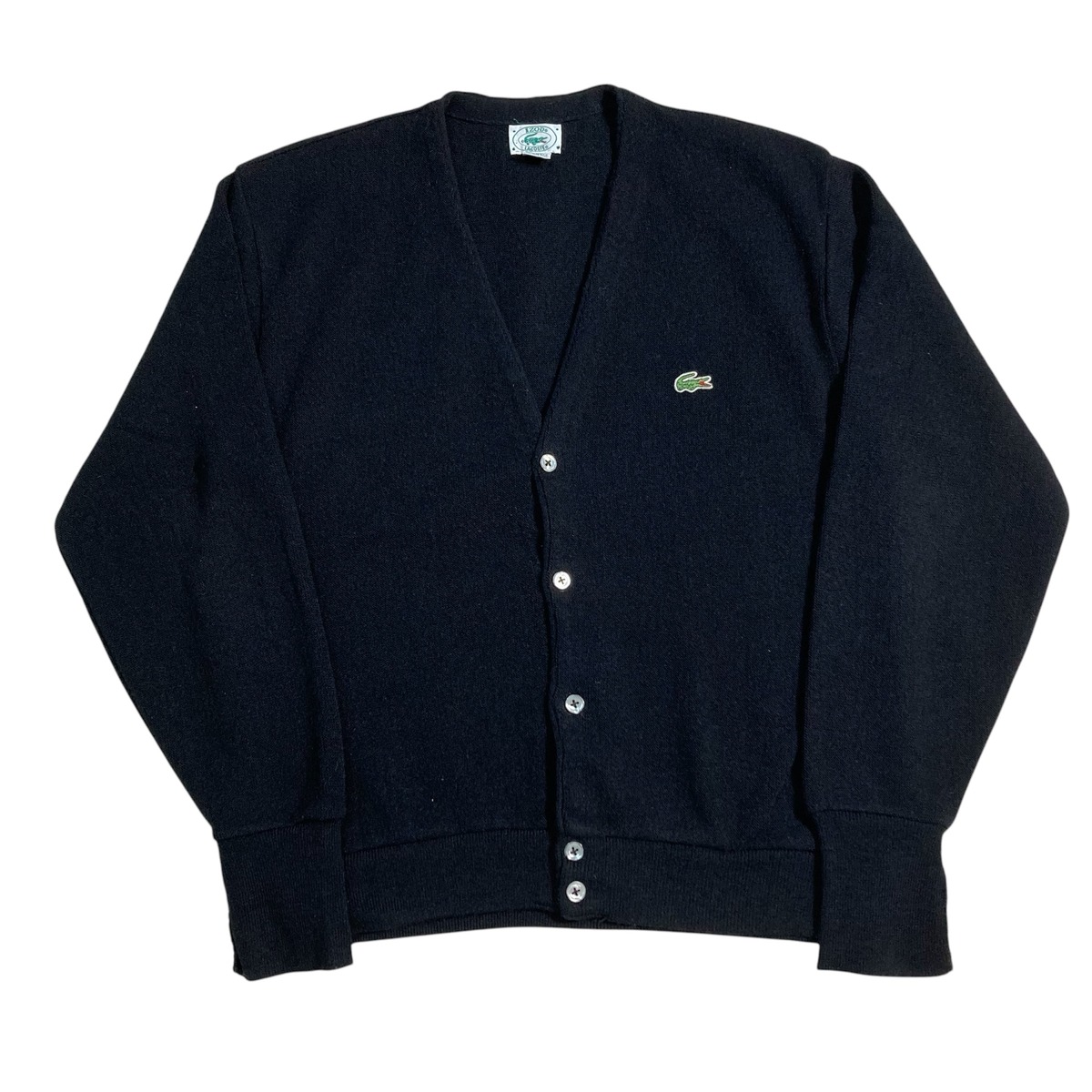 '91 Izod Lacoste acrylic knit cardigan made in USA | Yoggy Used Clothing