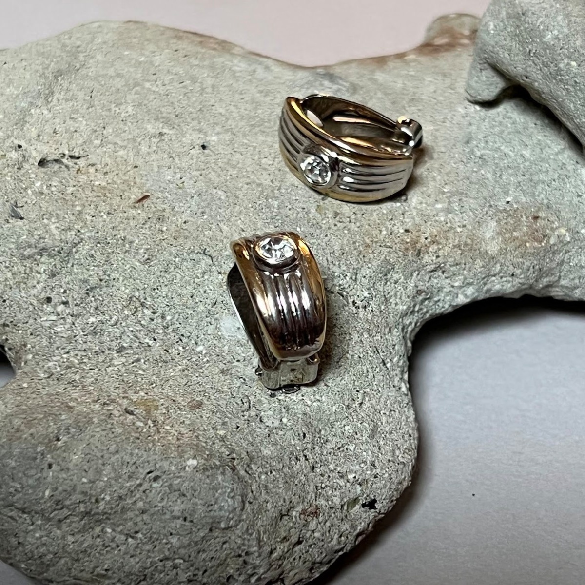 フープ コンビ ライン イヤリング《E-0116》 | ModernLoop ユーズドアクセサリー専門店