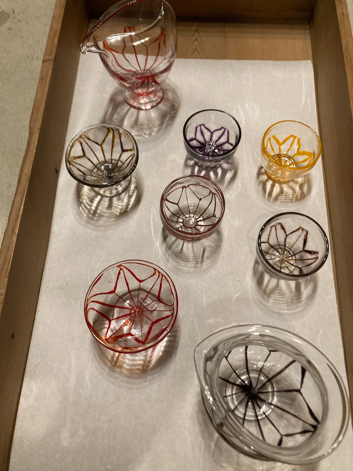 Traditional Japanese hemp leaf or star patterned sake glasses | Tra Glass