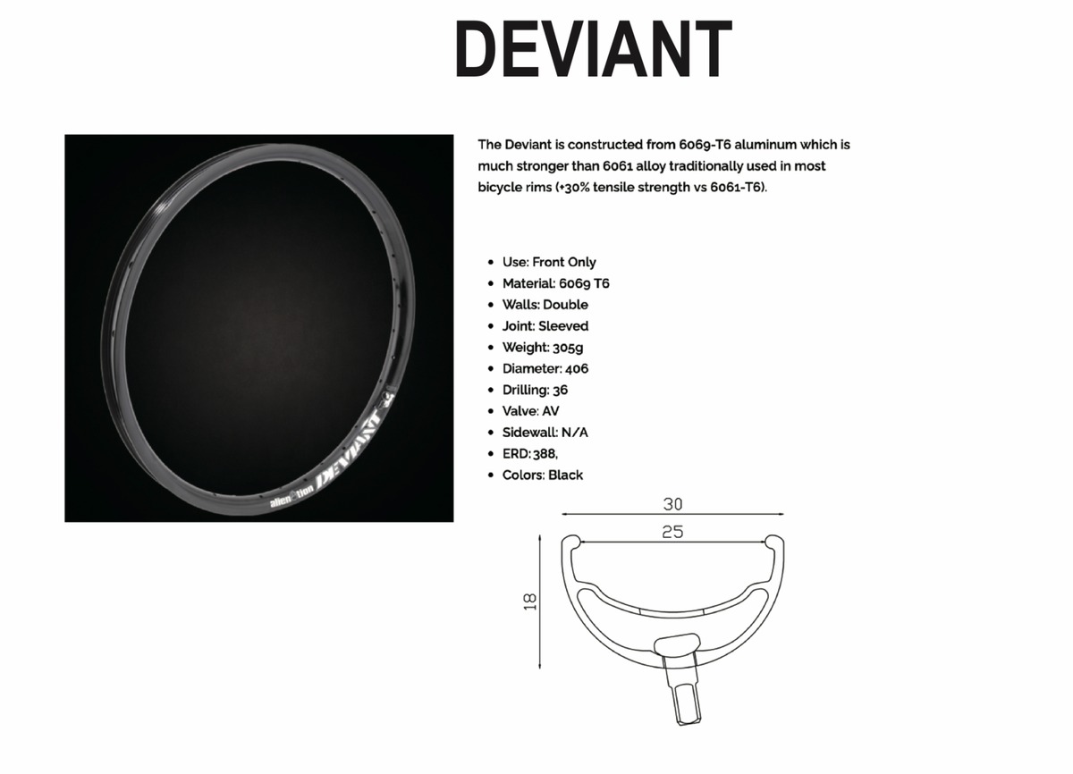 Alienation DEVIANT 20” RIM Black | bmxshop