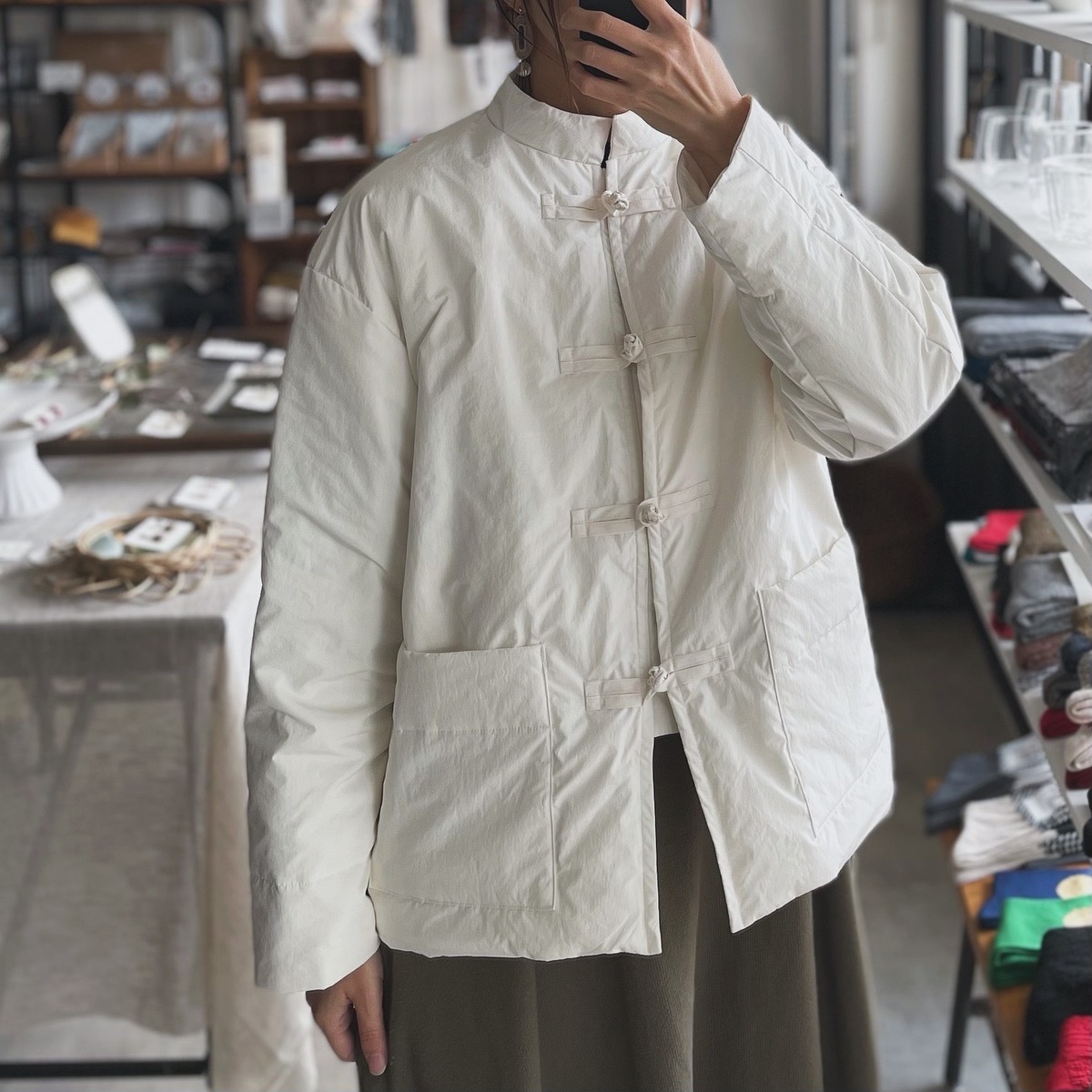 【Hands of creation】割繊タフタヴィンテージタンブラー撥水加工チャイナジャケット | toolkamitokurashi