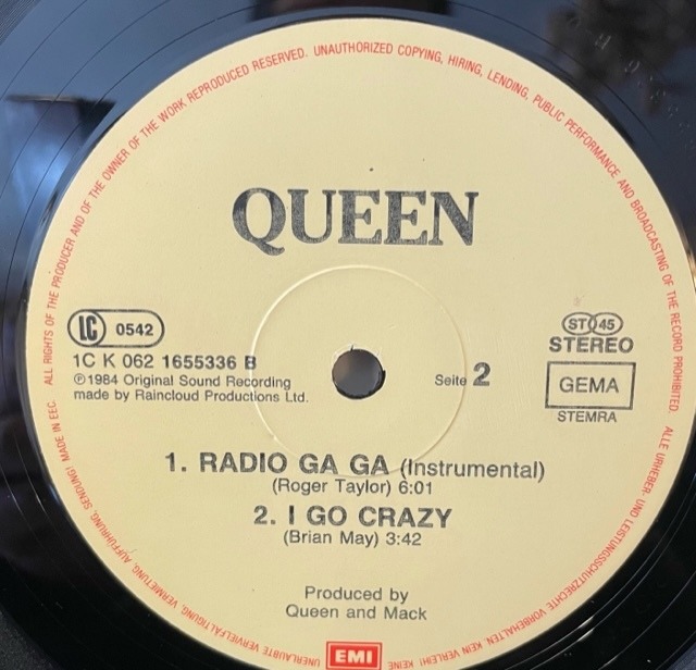 QUEEN "RADIO GA GA" 12" | EAD RECORD
