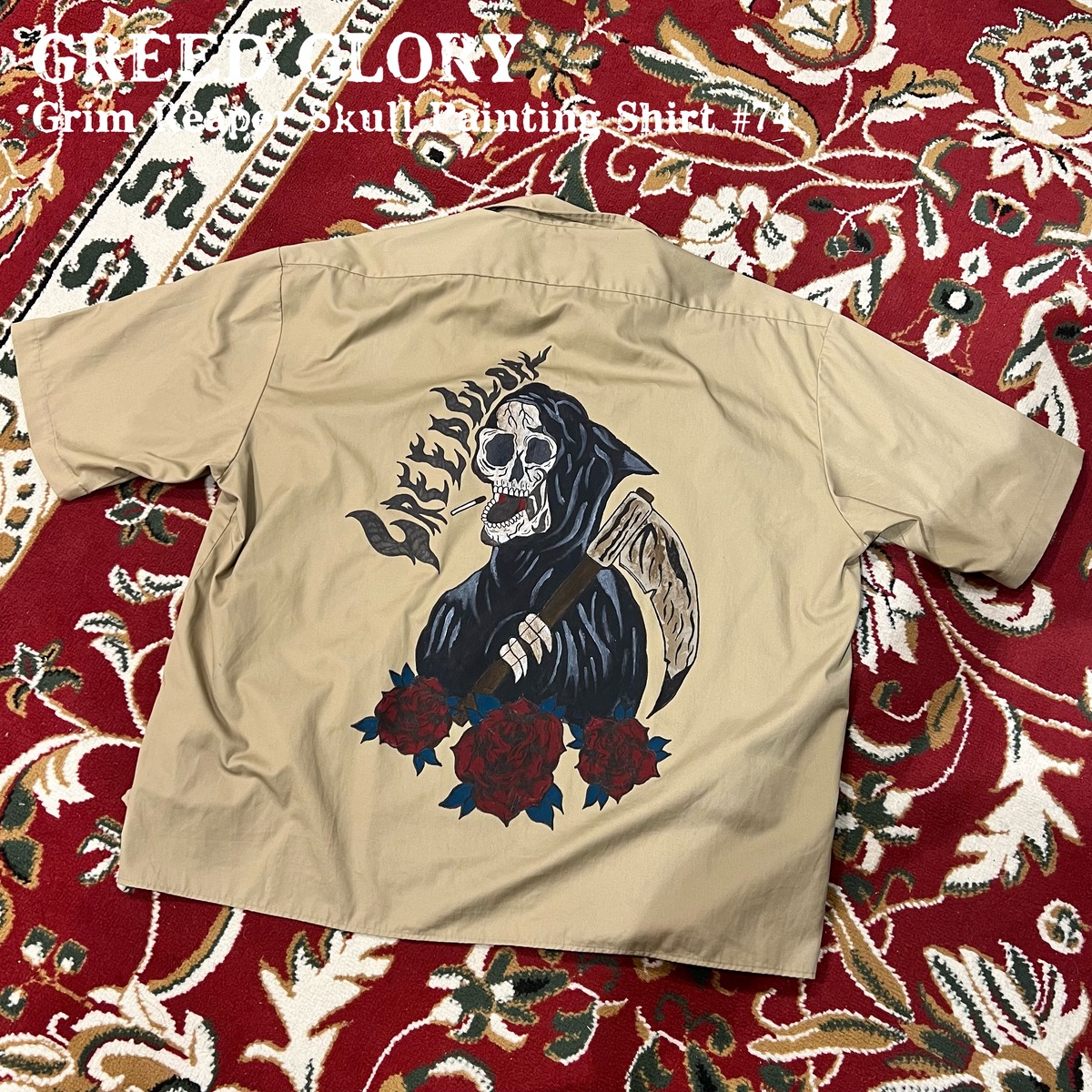 GREED GLORY "Grim Reaper Skull" Painting Shirt #74 | GREED GLORY