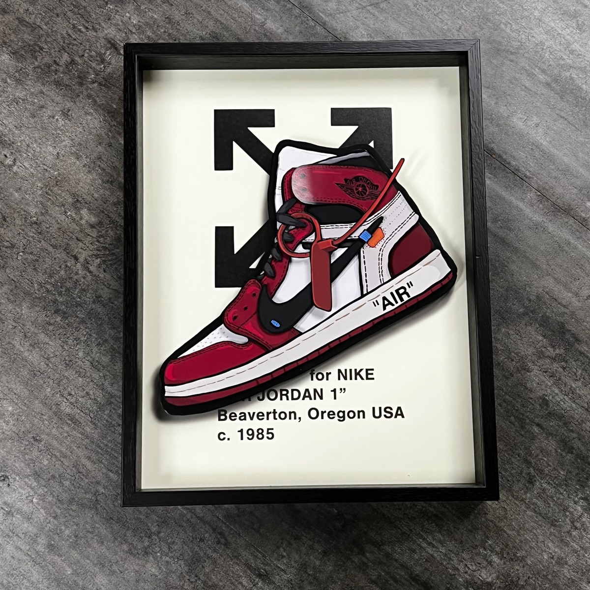 shadow box AJ1 × off-white 394×509×50 | YARCE ART WORKS