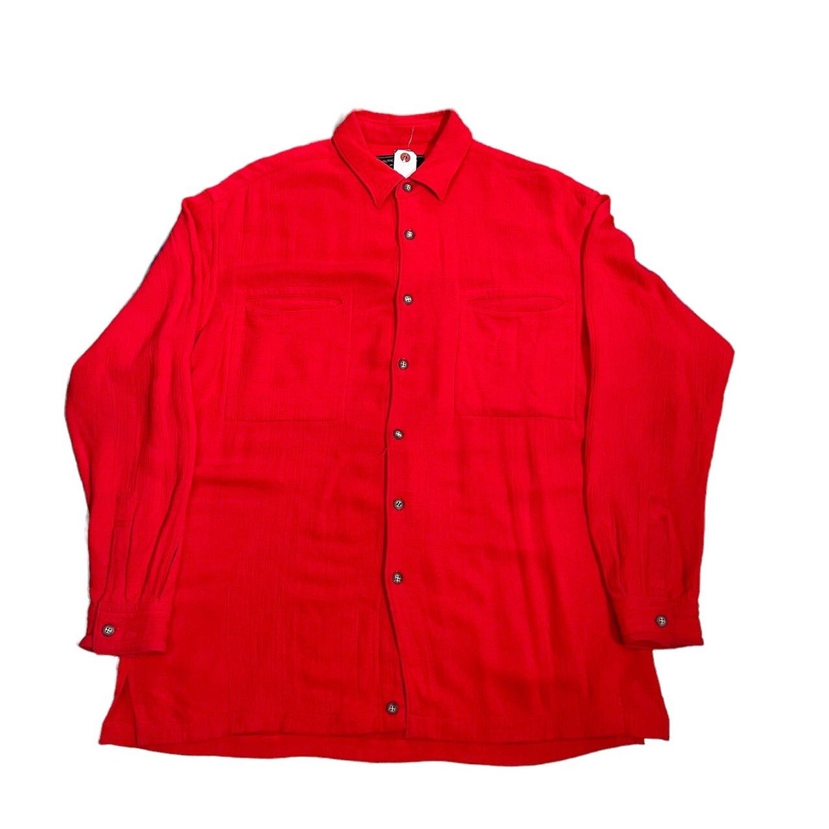 "LAUTREAMONT" Red unique fabric design L/S shirt | Kissmet