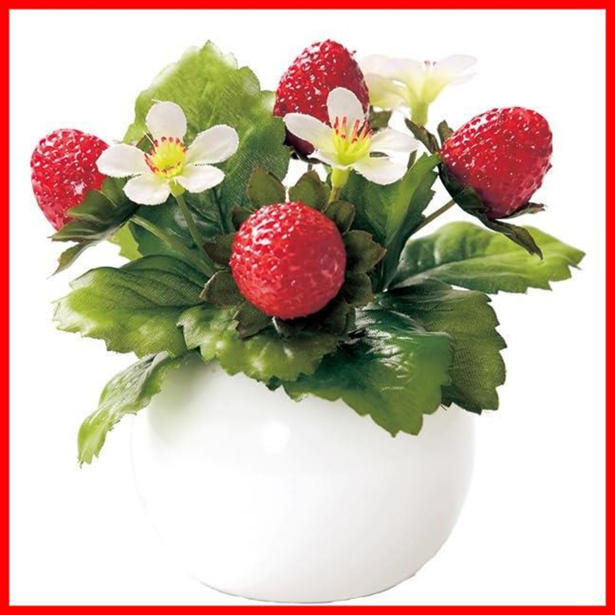 【数量限定】フルタック(Fultac) 光触媒 消臭 抗菌 防カビ フェイクグリーン ラウンドポット ストロベリー インテリア グリーン 造花 観葉植物 163565 | metta