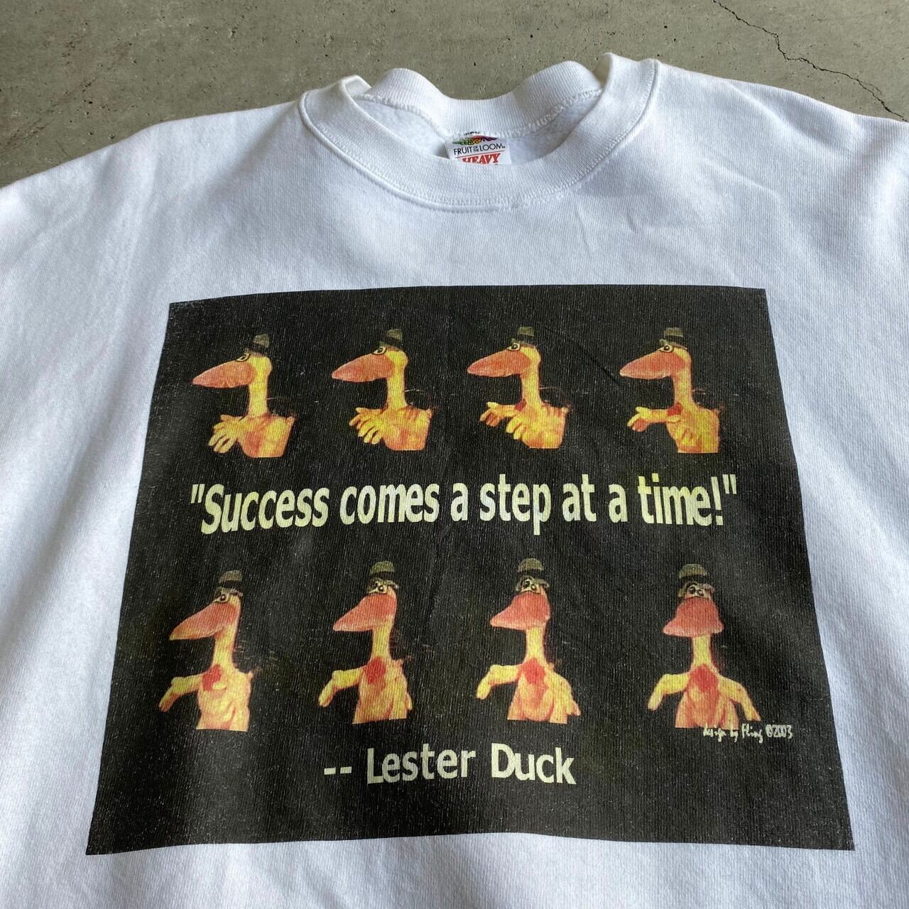 ビッグサイズ 00年代 パロディ Lester Duck スウェット メンズXL 古着 トレーナー ホワイト 白【スウェット】【CS2212 ...