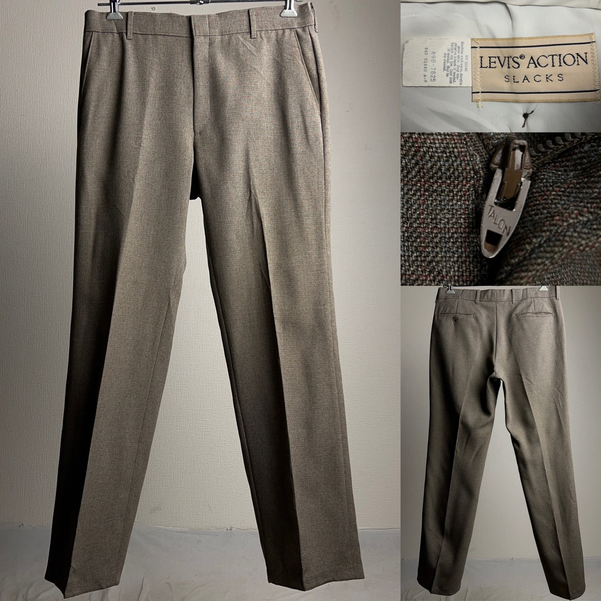 80's~90's LEVI’S ACTION SLACKS Plaid Slacks W35 80年代 90年代 リーバイス アクション ...