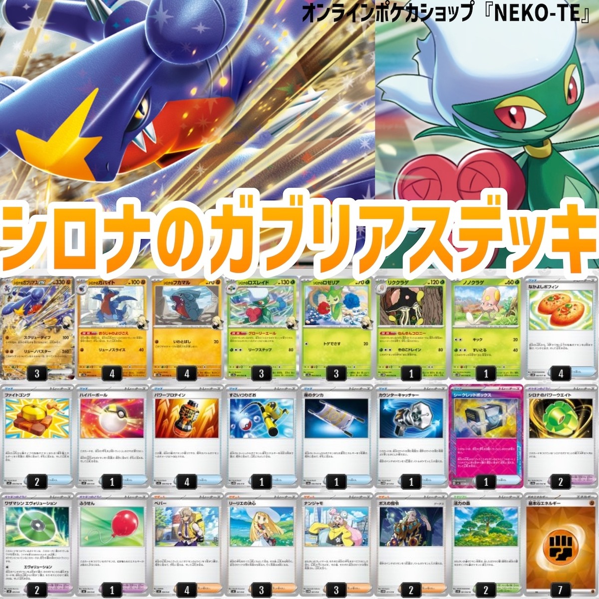 シロナのガブリアスex ×シロナのロズレイドデッキ【シークレットボックス】 | ポケカオンラインショップ『NEKO-TE』