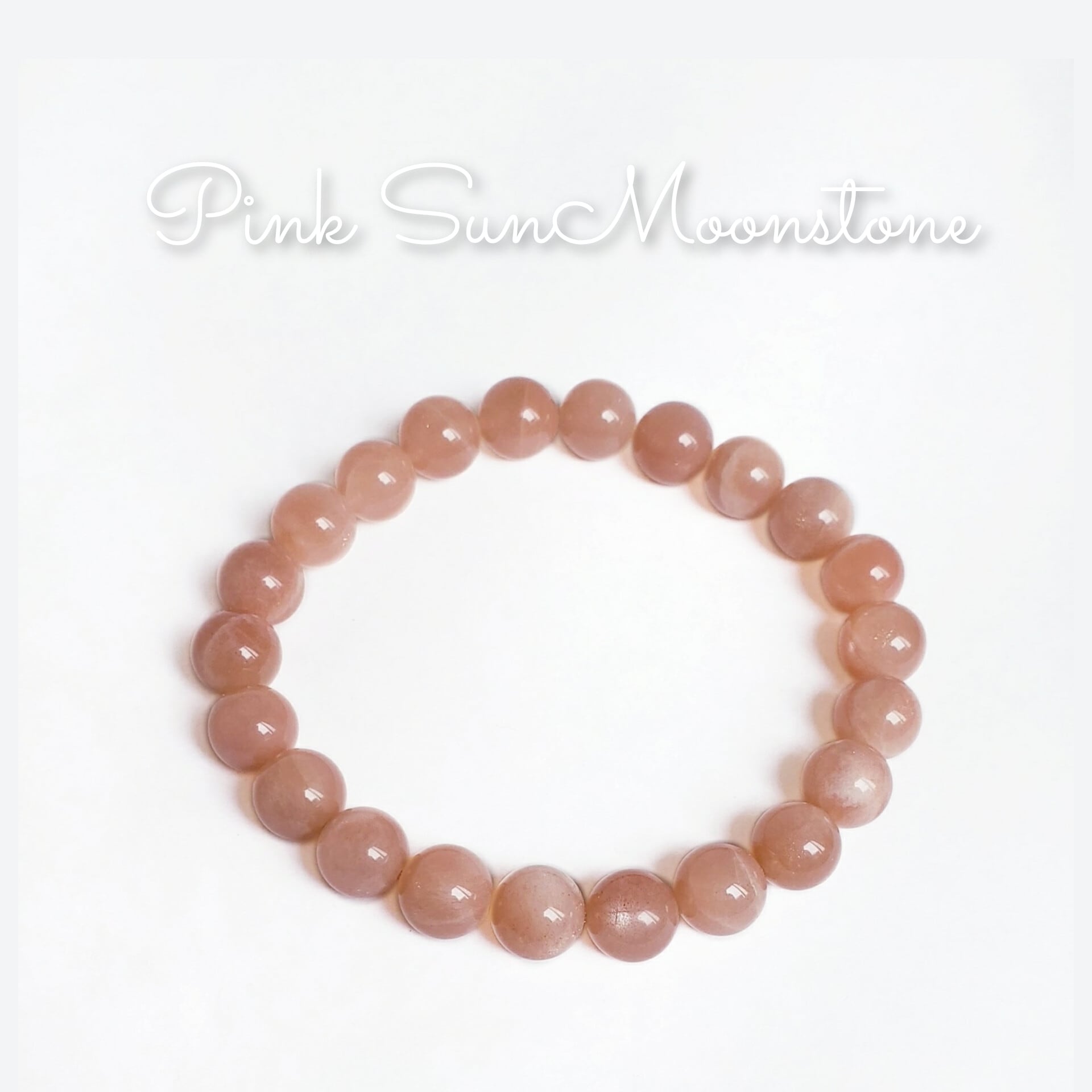 ピンクサンムーンストーン - Pink Sun Moon stone - 天然石 ブレスレット | Pay ID
