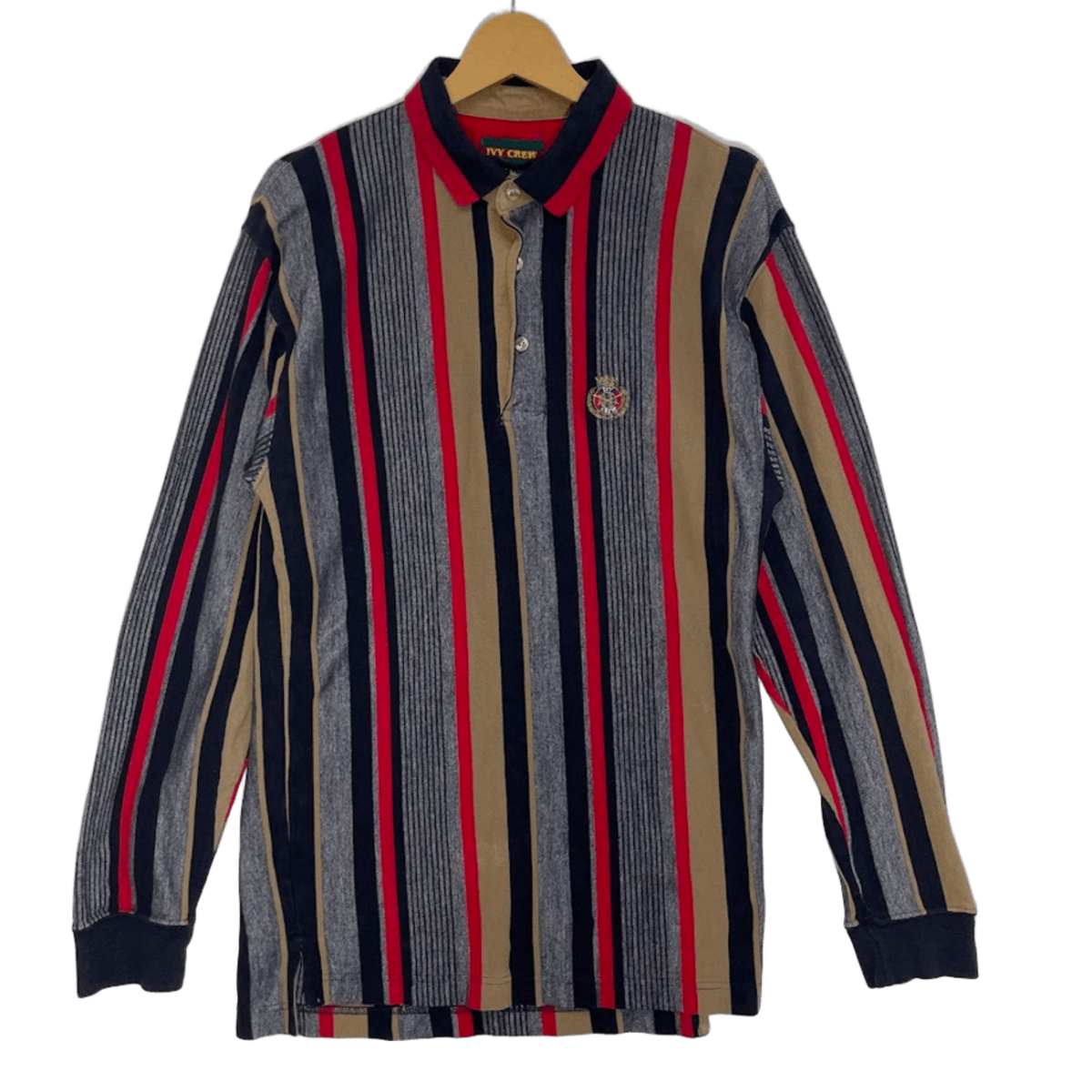 IVY CREW 80~90年代 80~90 's vintage ヴィンテージ 長袖 ポロシャツ ワンポイント刺繡 オーバーサイズ ビック ...