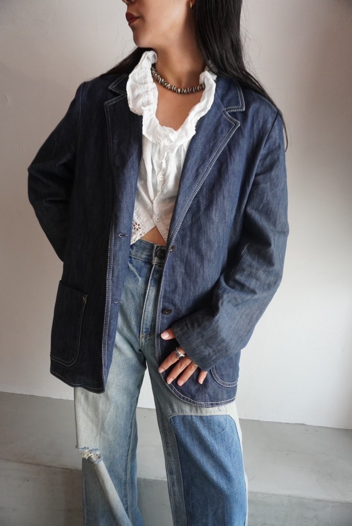 tailored denim jacket | NOZE