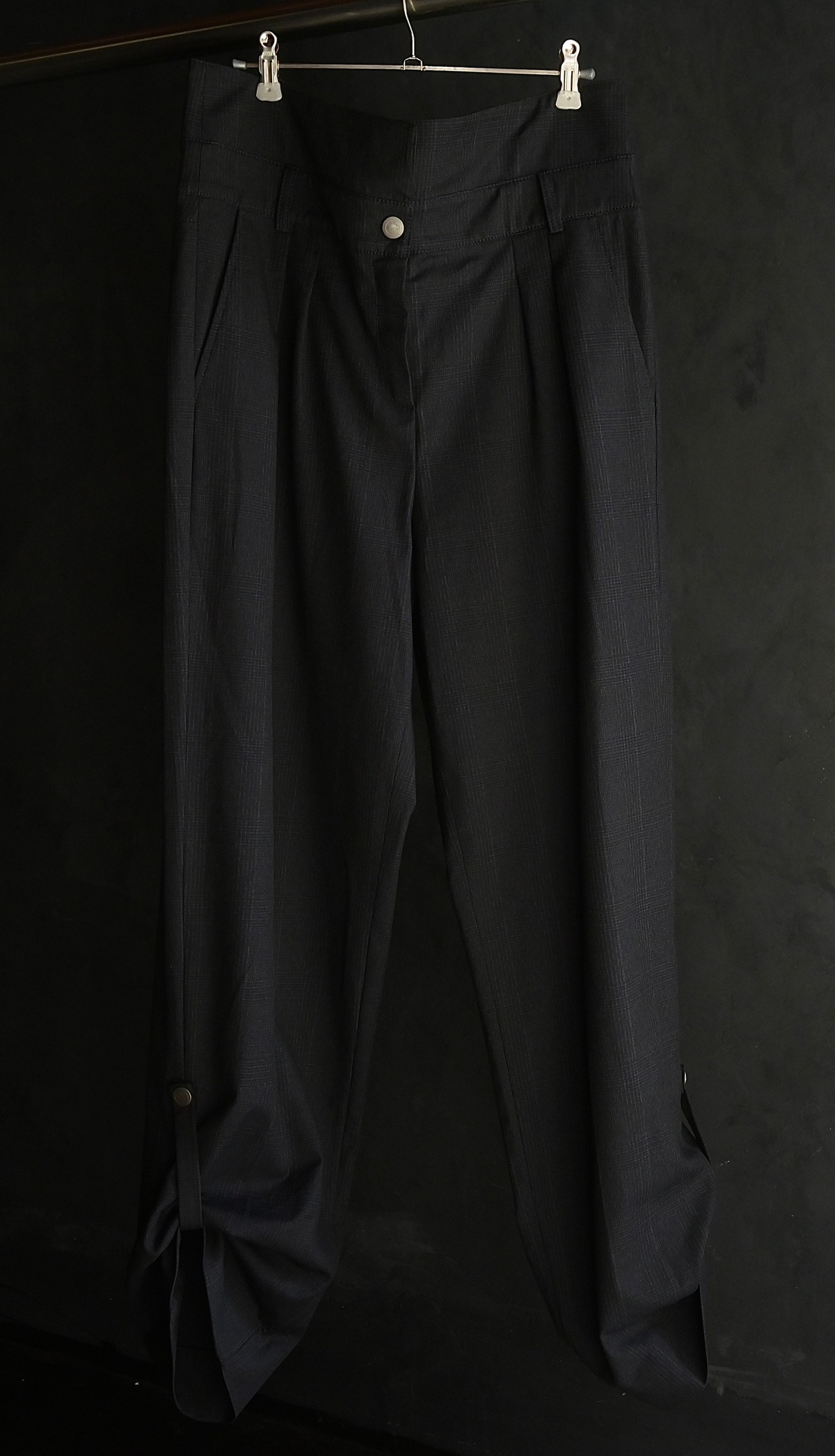 early 2000s euro high waist pattern wide straight slacks | FOLLIEE.