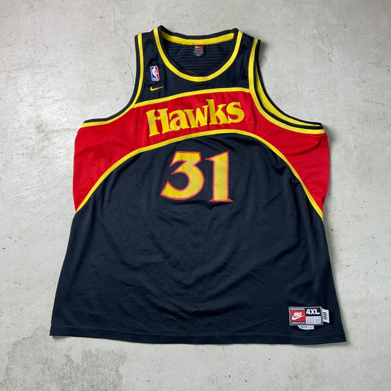 00年代 NIKE TEAM ナイキ チーム Atlanta Hawks ジェイソン・テリー メッシュゲームシャツ メンズ4XL 古着 NBA ...