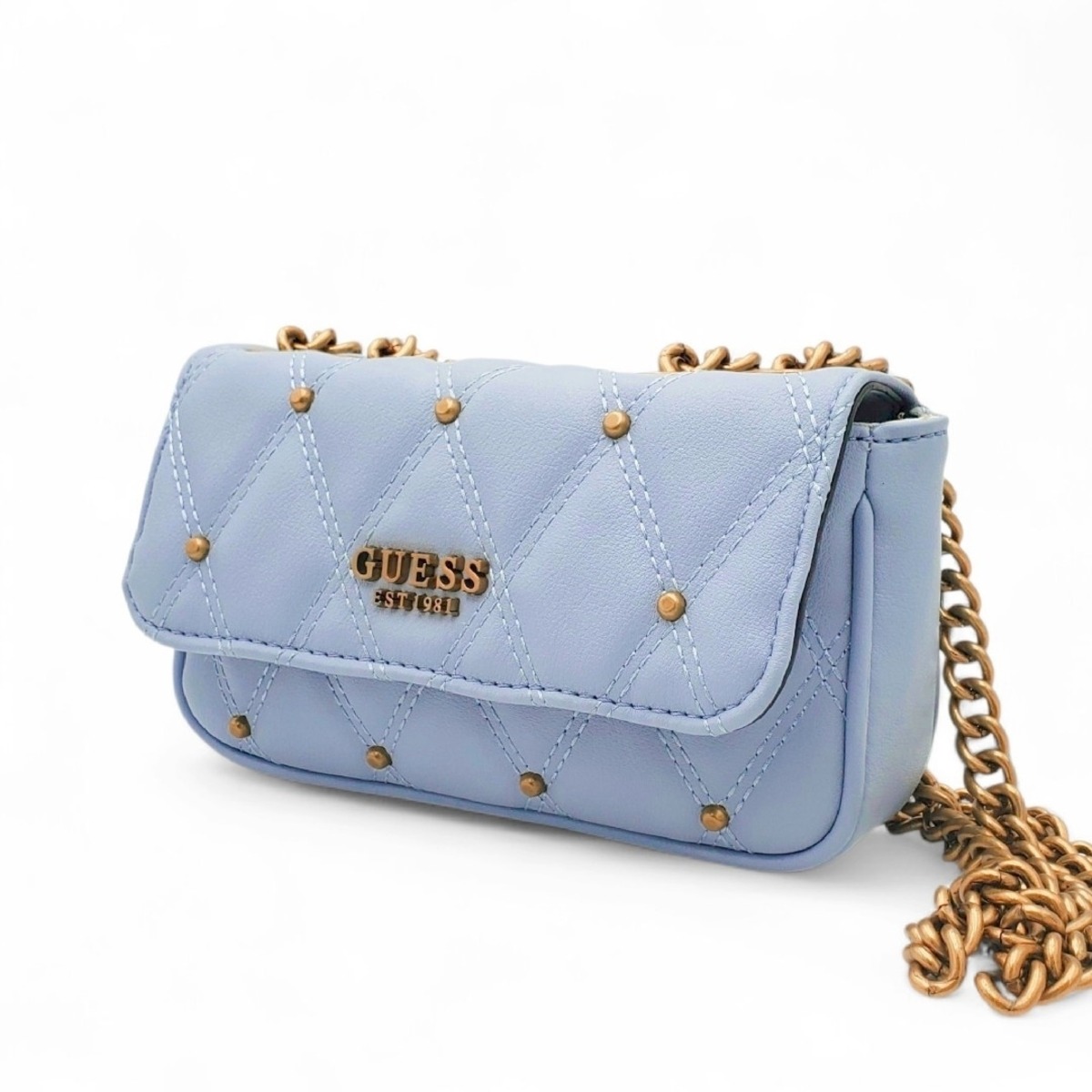 GUESS TRIANA Micro Mini ゲス ショルダーバッグ チェーンバッグ キルティング スタッズ 斜め掛け クロスボディ y2k ...