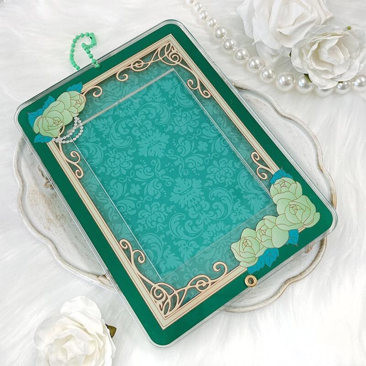 ジートリガー(G triger) サイズ調整アクリルフレーム【薔薇】 (トレカ・L版用) アクリル 簡単組み立て 推し活 写真入れ グリーン 緑 カードケース カード飾り 収納 推し活グッズ ...