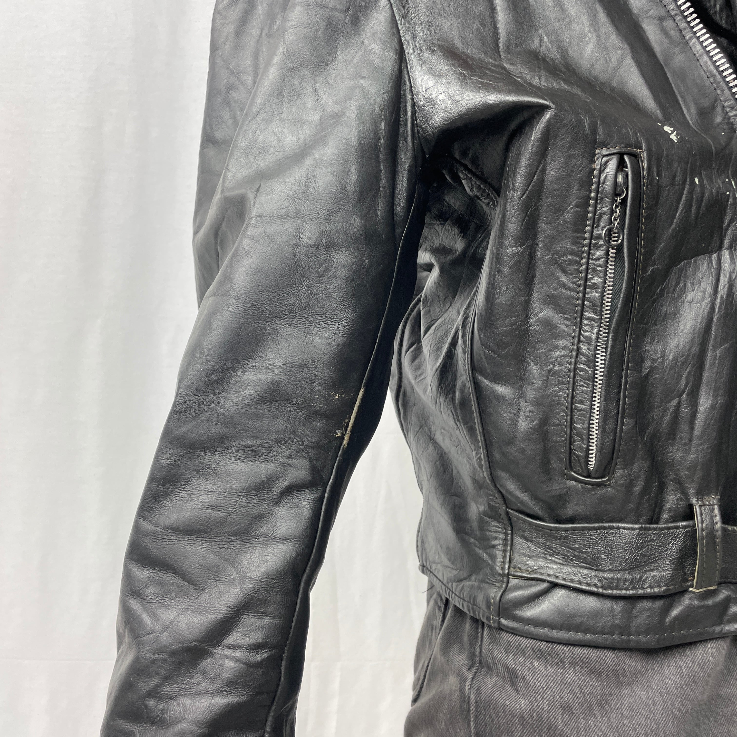 70年代 USA製 EXCELLED アメリカン ダブルライダースジャケット メンズL相当 古着 70s ビンテージ ヴィンテージ ブラック ...