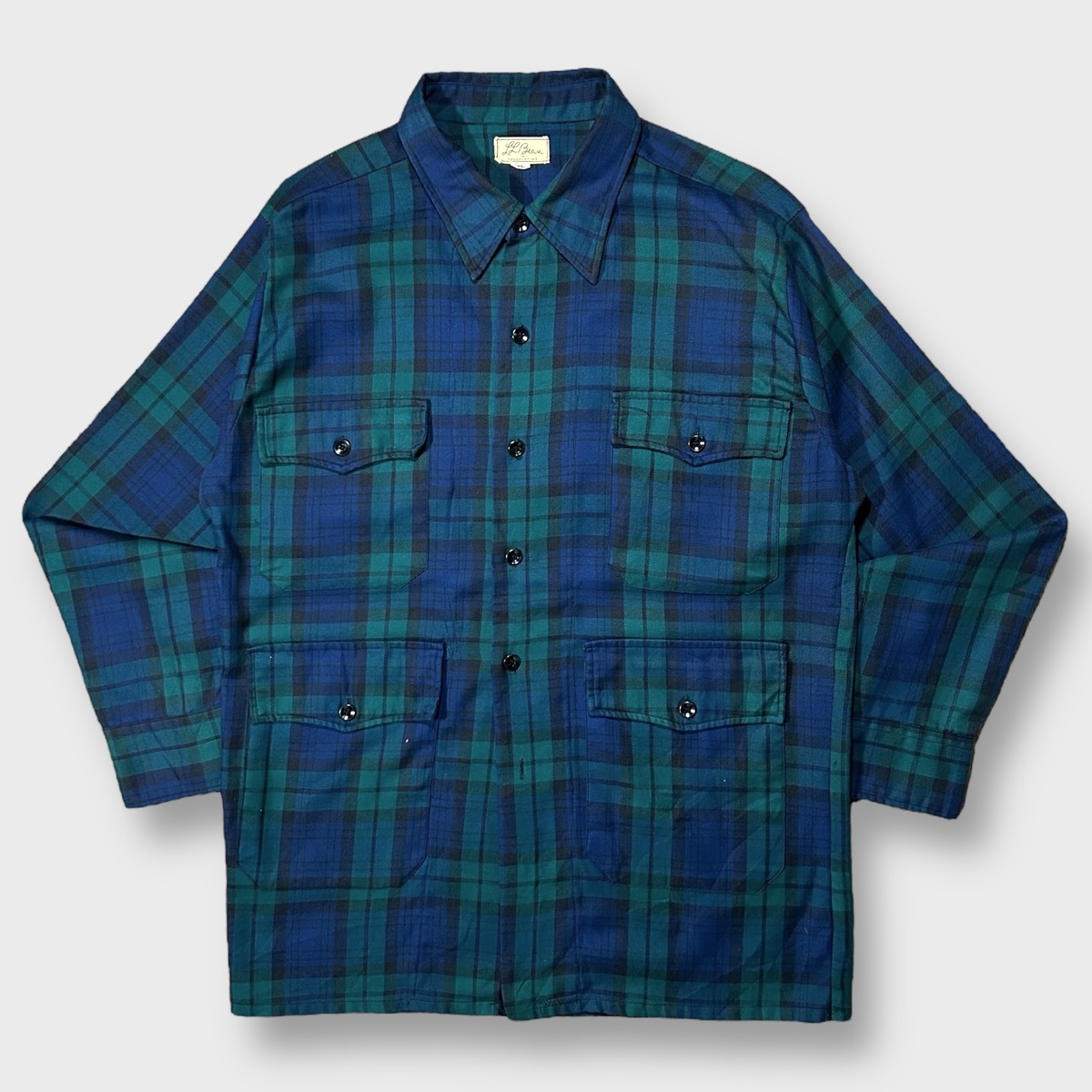 1960's L.L.Bean black watch pattern safari shirt | CozyCrib