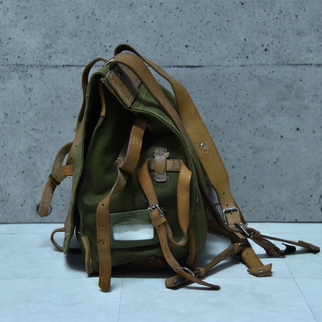【DEAD STOCK】Romanian Army Mountain Backpack ルーマニア軍 マウンテン バックパックレザーコンビ ...